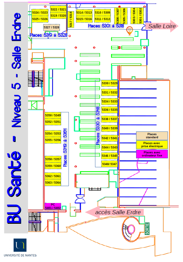 BU Santé / Plans intérieurs - Bibliothèque universitaire